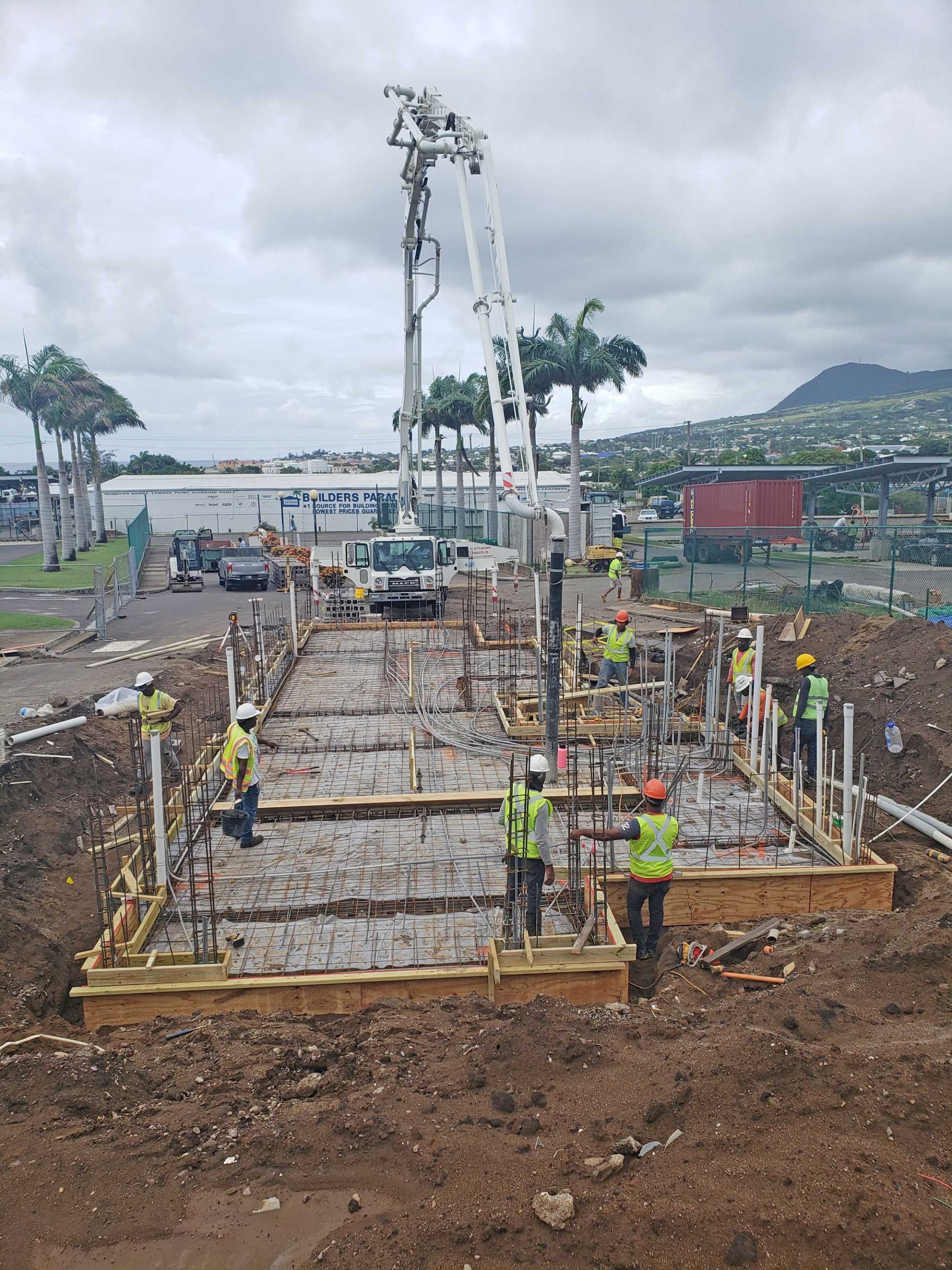 ECCB Front Entrance Construction Update - Kelly Construction St. Kitts