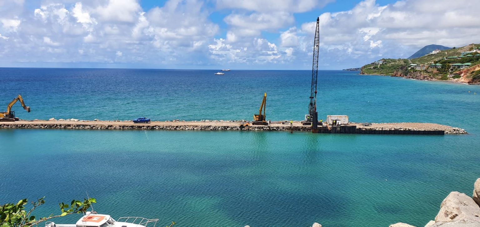 Seahawk Marina Piling Project - Kelly Construction St. Kitts